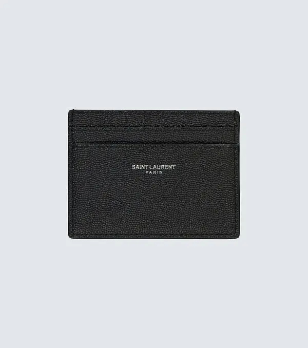 Saint Laurent Leather Card Holder - Black