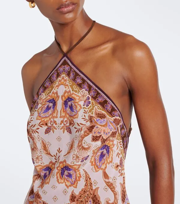 ALEXANDRA MIRO Adeline Printed Halterneck Maxi Dress