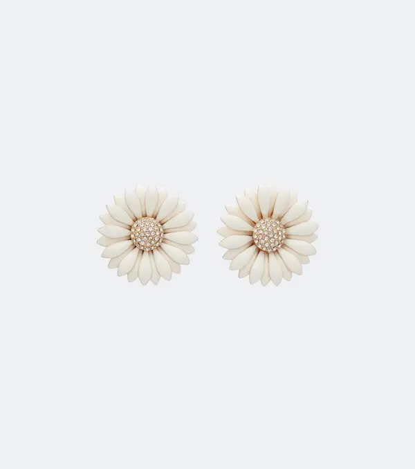 Carolina Herrera Embellished Daisy Earrings - White