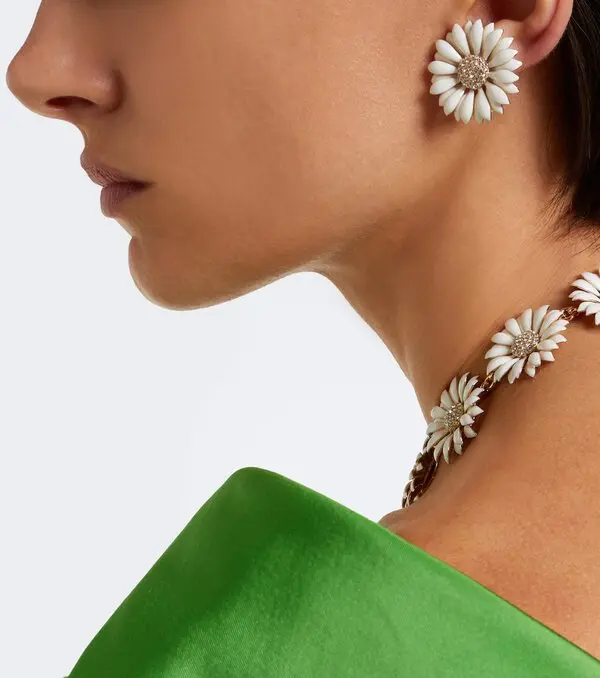 Carolina Herrera Embellished Daisy Earrings