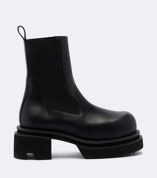 Rick Owens Beatle Leather Platform Chelsea Boots