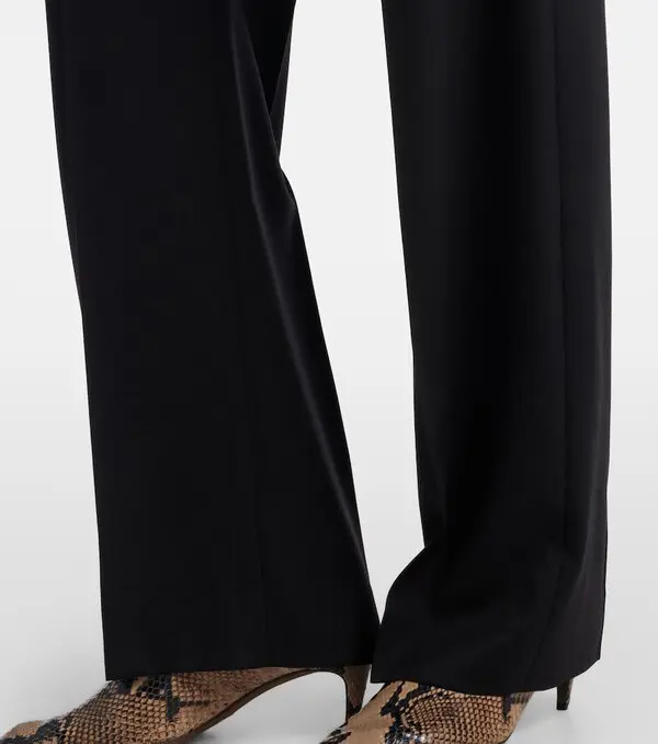 Khaite Mita Virgin Wool Straight Leg Pants In Ivory Glow