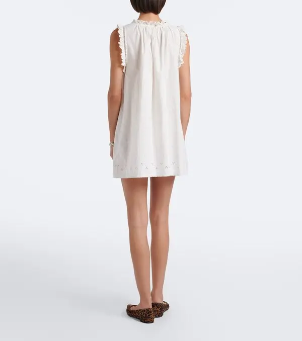 DÔEN Nessie Broderie Anglaise Cotton Mini Dress - White