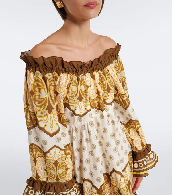 La DoubleJ Cocoon Placee" Printed Cotton Minidress