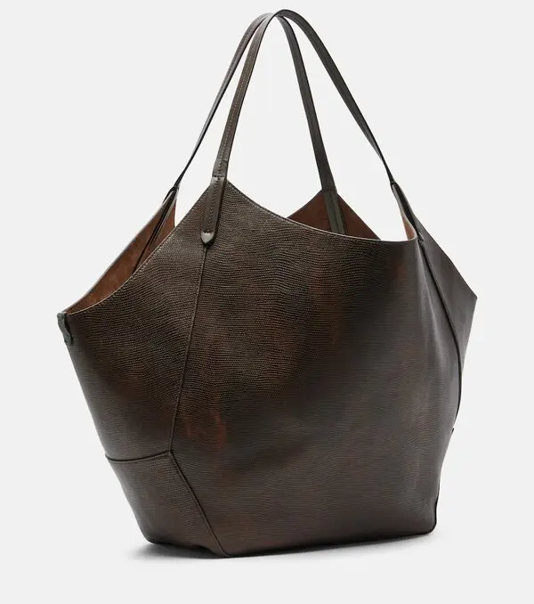 Brunello Cucinelli Monili Medium Leather Tote Bag