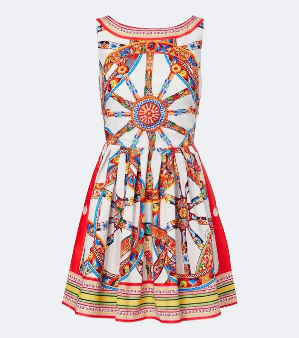 Dolce & Gabbana Carretto Cotton Mini Dress - Multicoloured