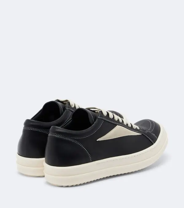 Rick Owens Leather Lace-up Sneakers - Black