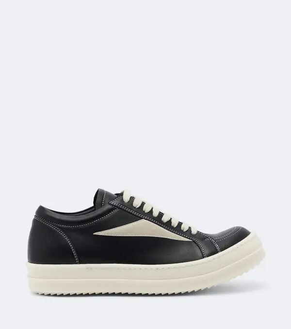 Rick Owens Leather Lace-up Sneakers - Black