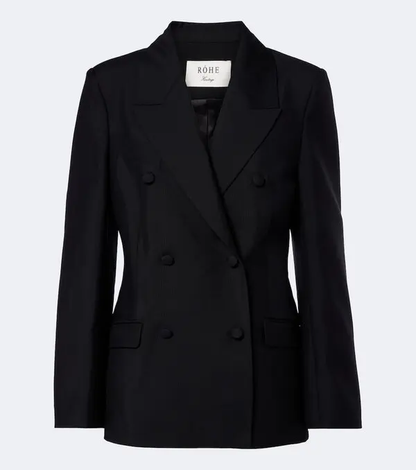 RÓHE Wool And Mohair Double-breasted Blazer - Black