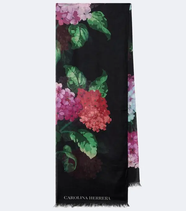 Carolina Herrera Floral Scarf - Black