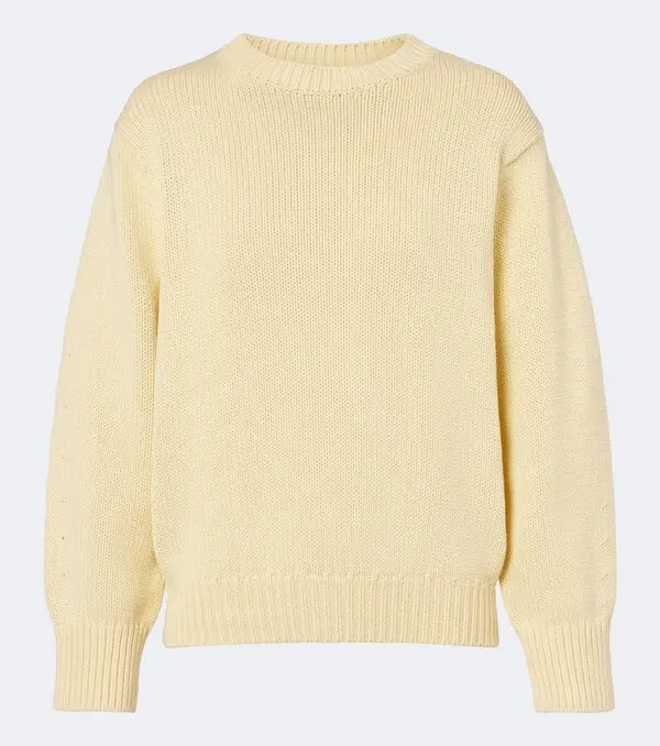 TOTEME Cotton Crewneck Sweater - Yellow