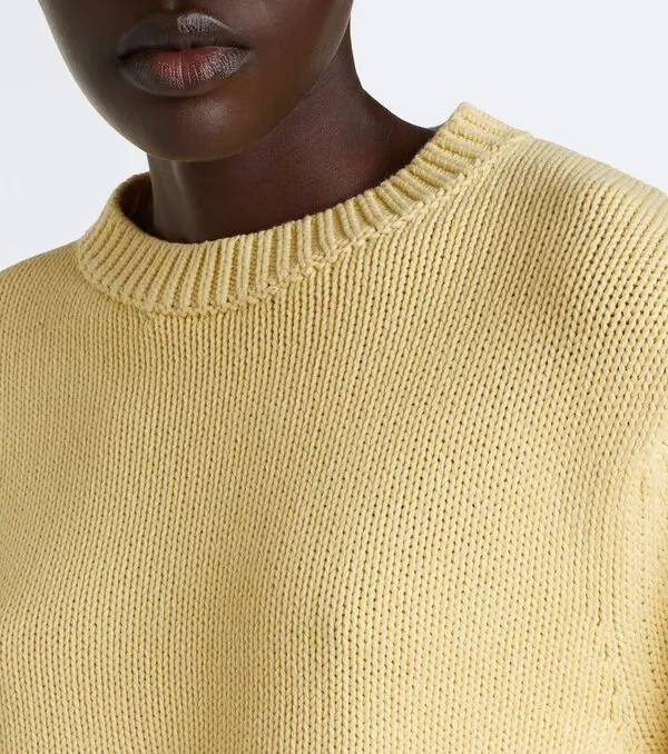 TOTEME Cotton Crewneck Sweater - Yellow