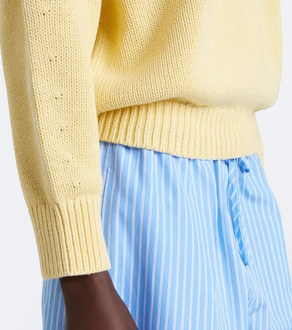 TOTEME Cotton Crewneck Sweater - Yellow