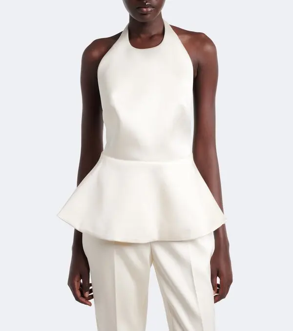 RÓHE Peplum Halterneck Top