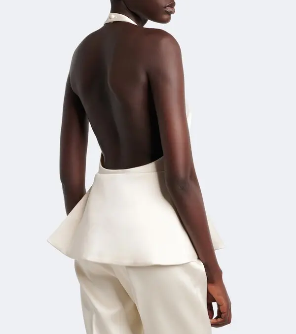 RÓHE Peplum Halterneck Top