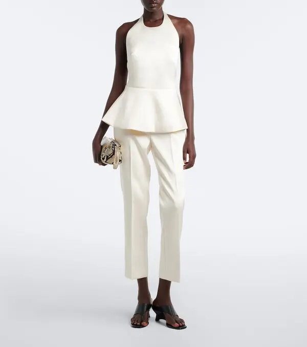 RÓHE Peplum Halterneck Top