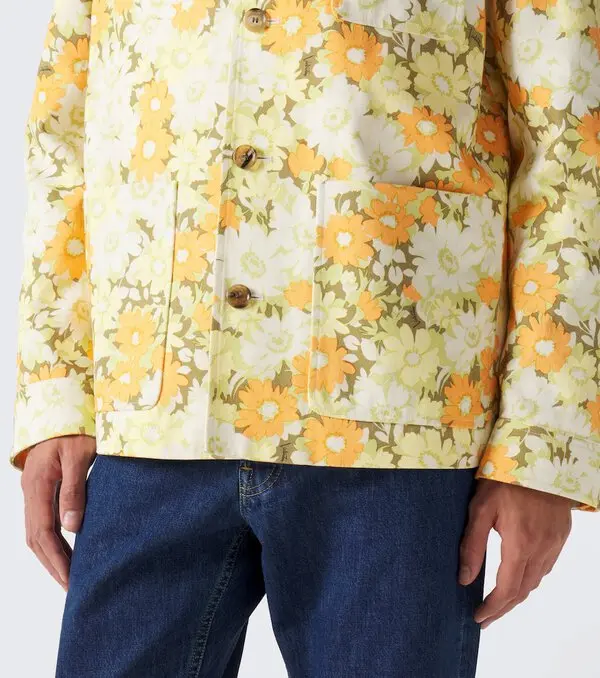Valentino Garavani Corduroy-trimmed Floral Denim Jacket
