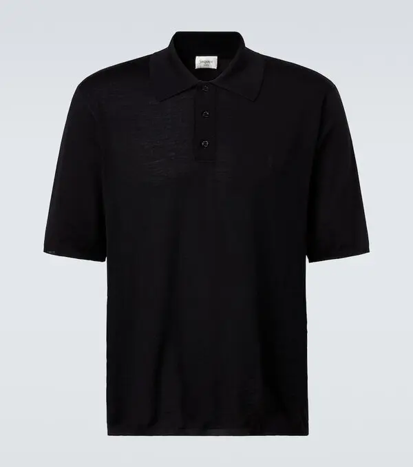 Saint Laurent Wool Polo Shirt - Black