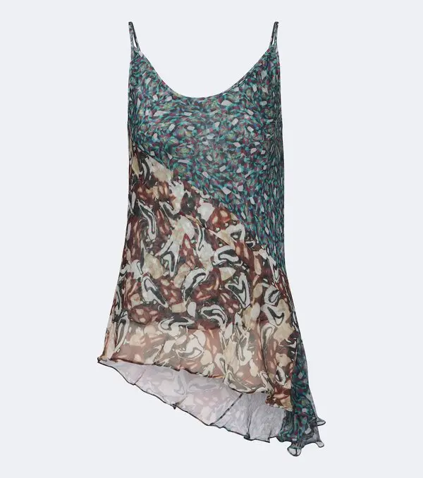 Dries Van Noten Printed Asymmetrical Top - Multicoloured