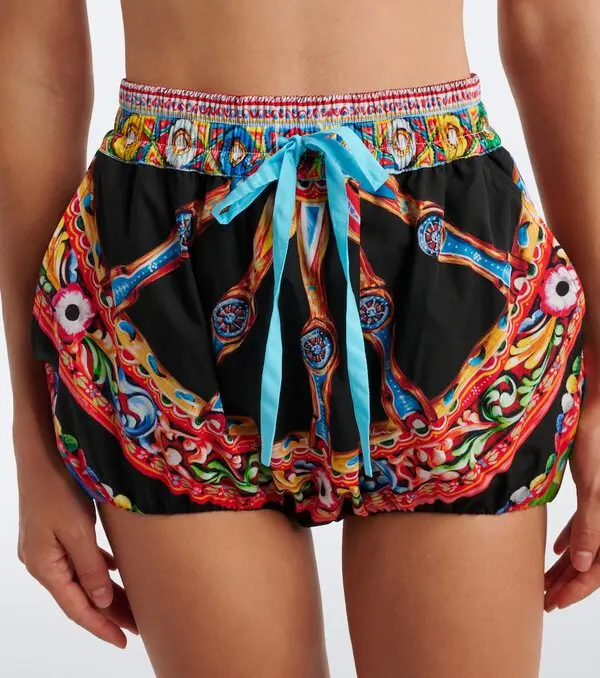 Dolce & Gabbana Carretto Print Cotton Poplin Shorts