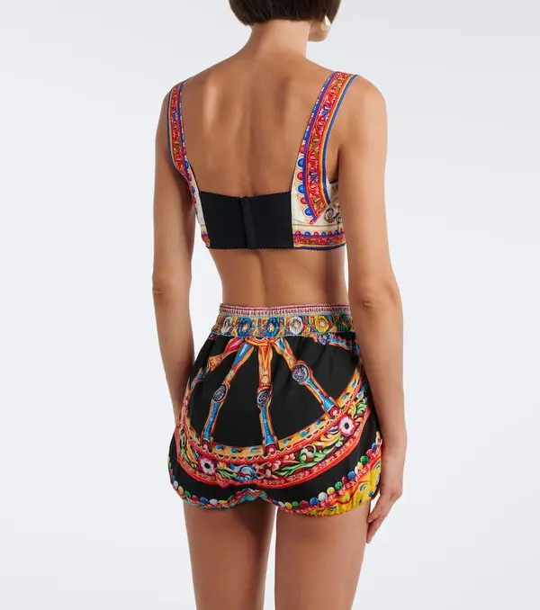 Dolce & Gabbana Carretto Print Cotton Poplin Shorts