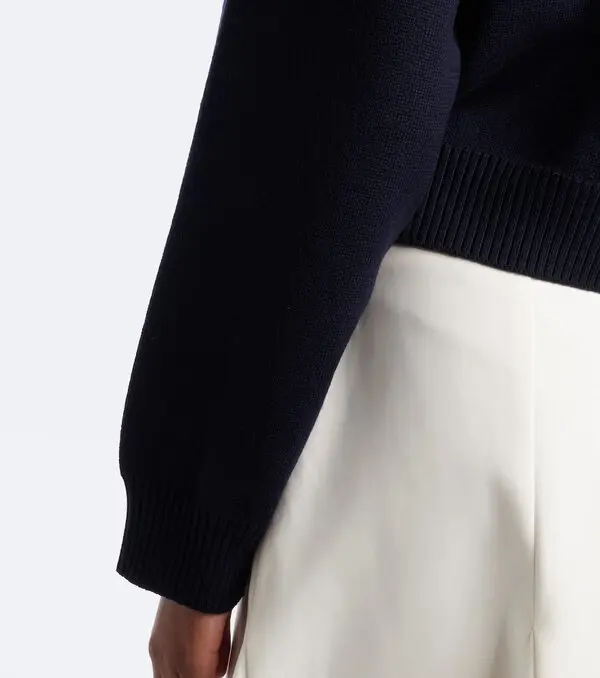 RÓHE Wool-blend Crewneck Cardigan - Blue