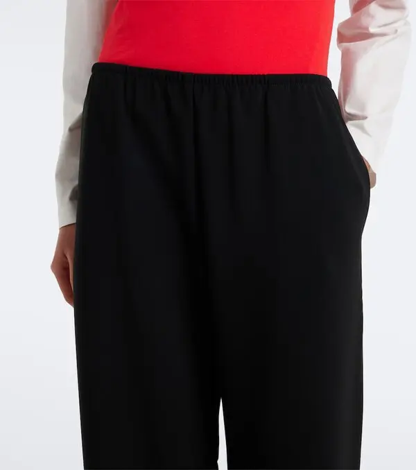LESET Arielle Crêpe Wide-leg Pants - Black