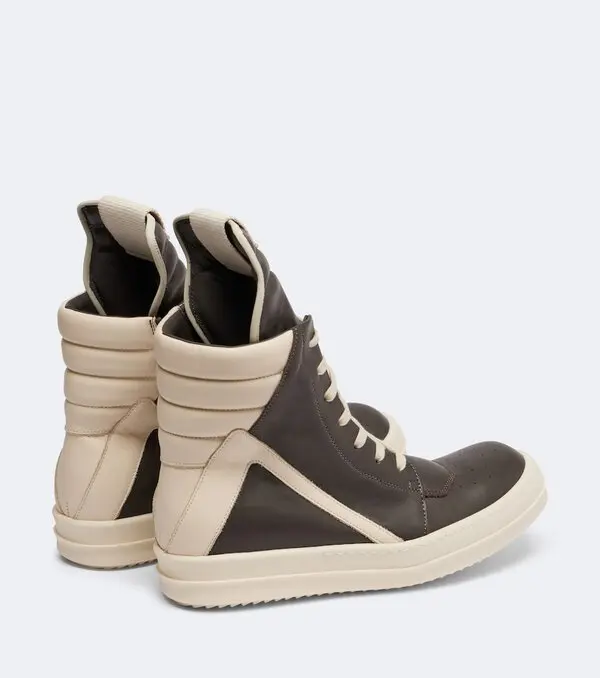 Rick Owens Geobasket Leather High-top Sneakers - Brown