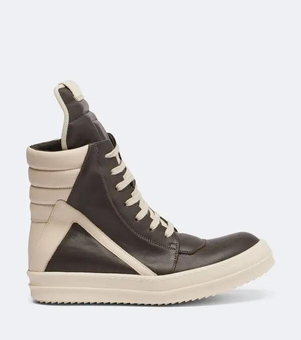 Rick Owens Geobasket Leather High-top Sneakers - Brown