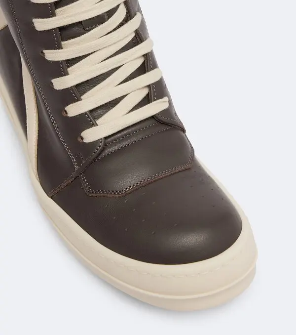 Rick Owens Geobasket Leather High-top Sneakers - Brown