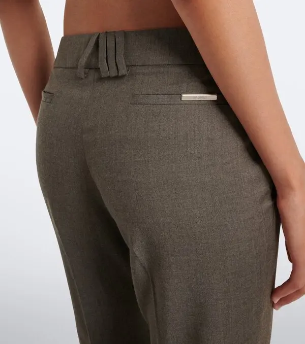 Attico Low-rise Wool-blend Flared Pants