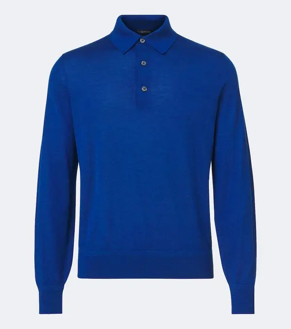 TOM FORD Cashmere And Silk Polo Sweater - Blue