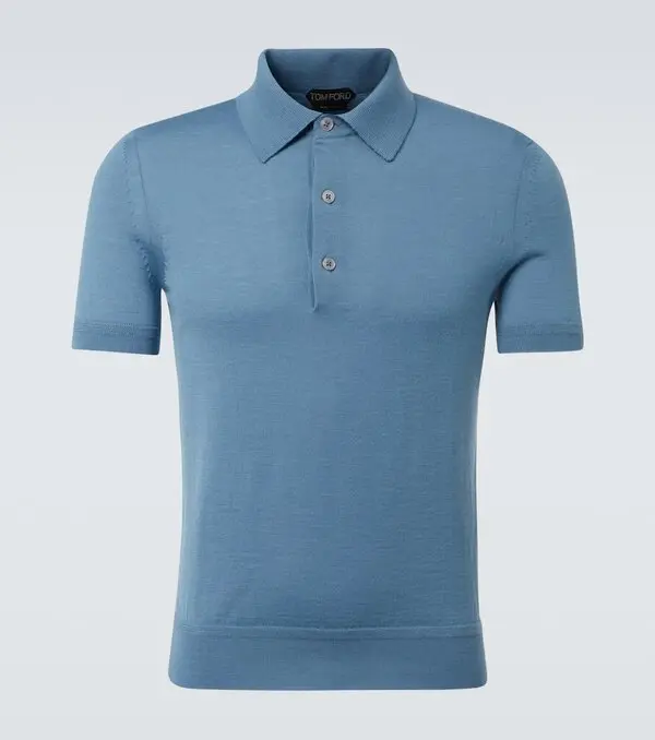 TOM FORD Cashmere And Silk Polo Sweater - Blue