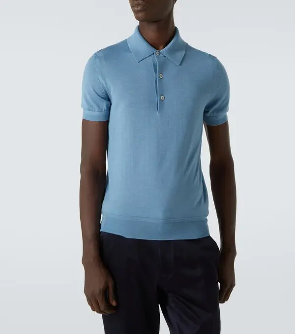 TOM FORD Cashmere And Silk Polo Sweater - Blue