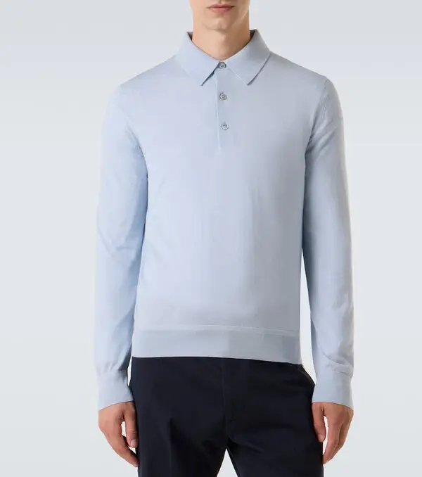 TOM FORD Cashmere And Silk Polo Sweater - Blue