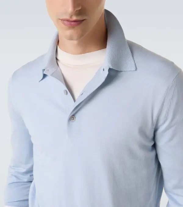 TOM FORD Cashmere And Silk Polo Sweater - Blue