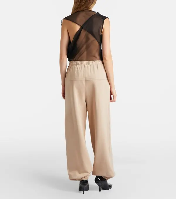 Sportmax Pleated Cotton-blend Jersey Sweatpants