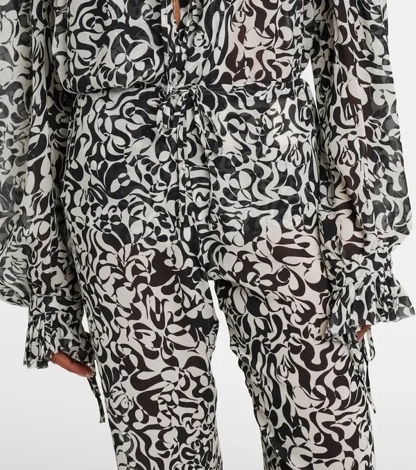 Dries Van Noten Printed Straight Pants - Black