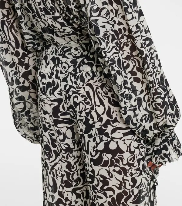 Dries Van Noten Printed Straight Pants - Black