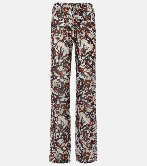 Dries Van Noten Printed Straight Pants - Brown