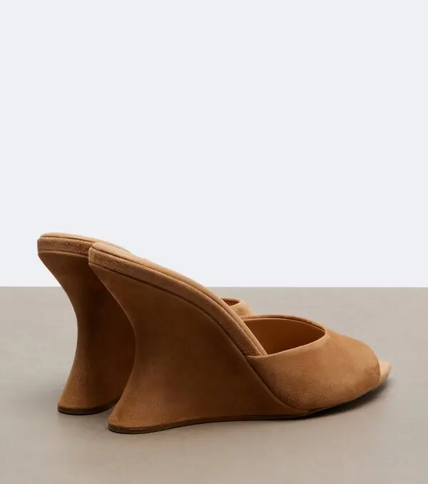 AQUAZZURA Bisous Suede Wedge Mules