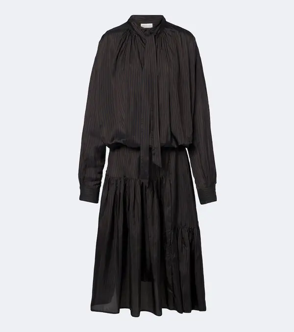 Dries Van Noten Striped Midi Dress - Brown