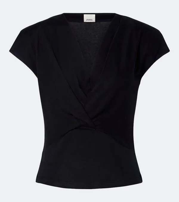 Isabel Marant Étoile Nadrine Cotton Jersey Top - Black