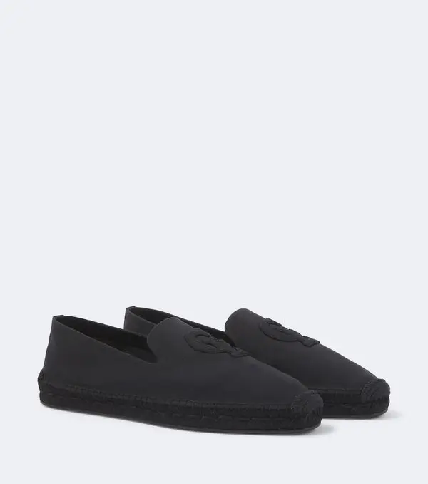 CHRISTIAN LOUBOUTIN Embroidered Canvas Espadrilles - Black