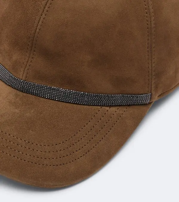 Brunello Cucinelli Monili Suede Baseball Cap - Green