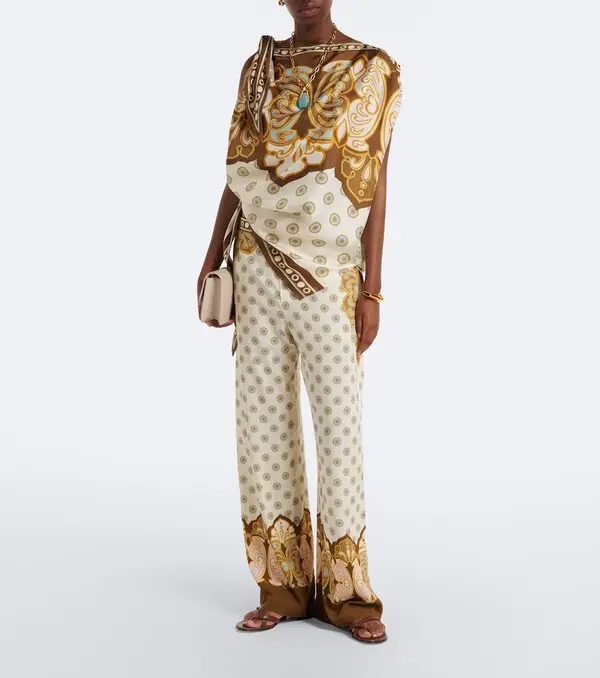 La DoubleJ Printed Silk Twill Top