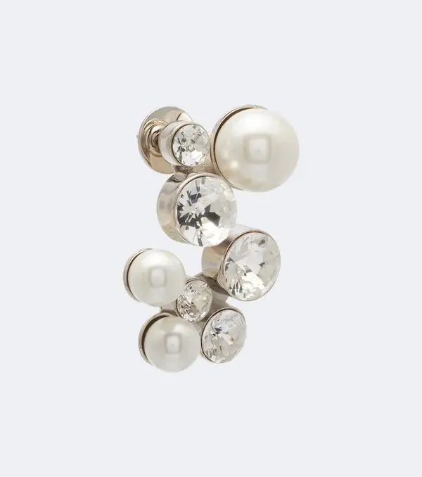 Dries Van Noten Crystal And Faux Pearl Earrings