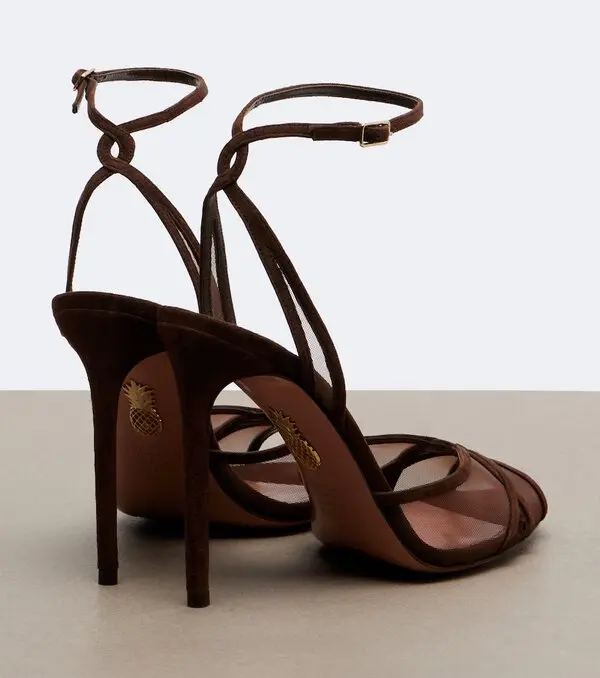 AQUAZZURA Suede And Mesh Sandals