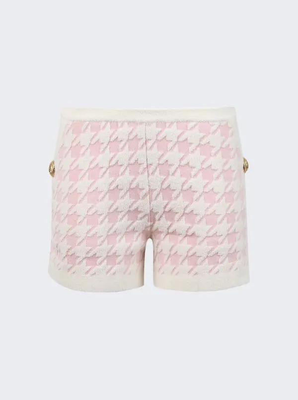 Balmain Houndstooth Light Tweed Shorts - White