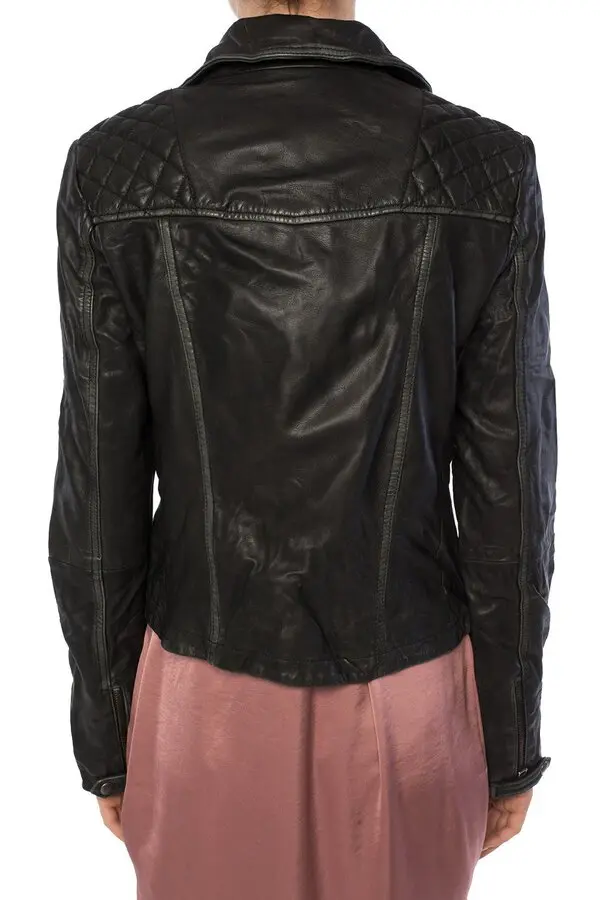 ALLSAINTS Distressed Quilted Leather Moto Jacket